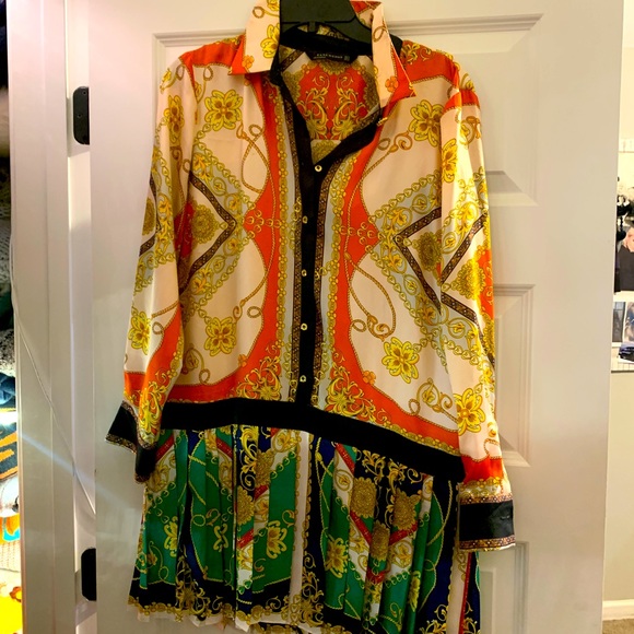 Zara | Dresses | Zara Dress Multi Versace Look Xl | Poshmark